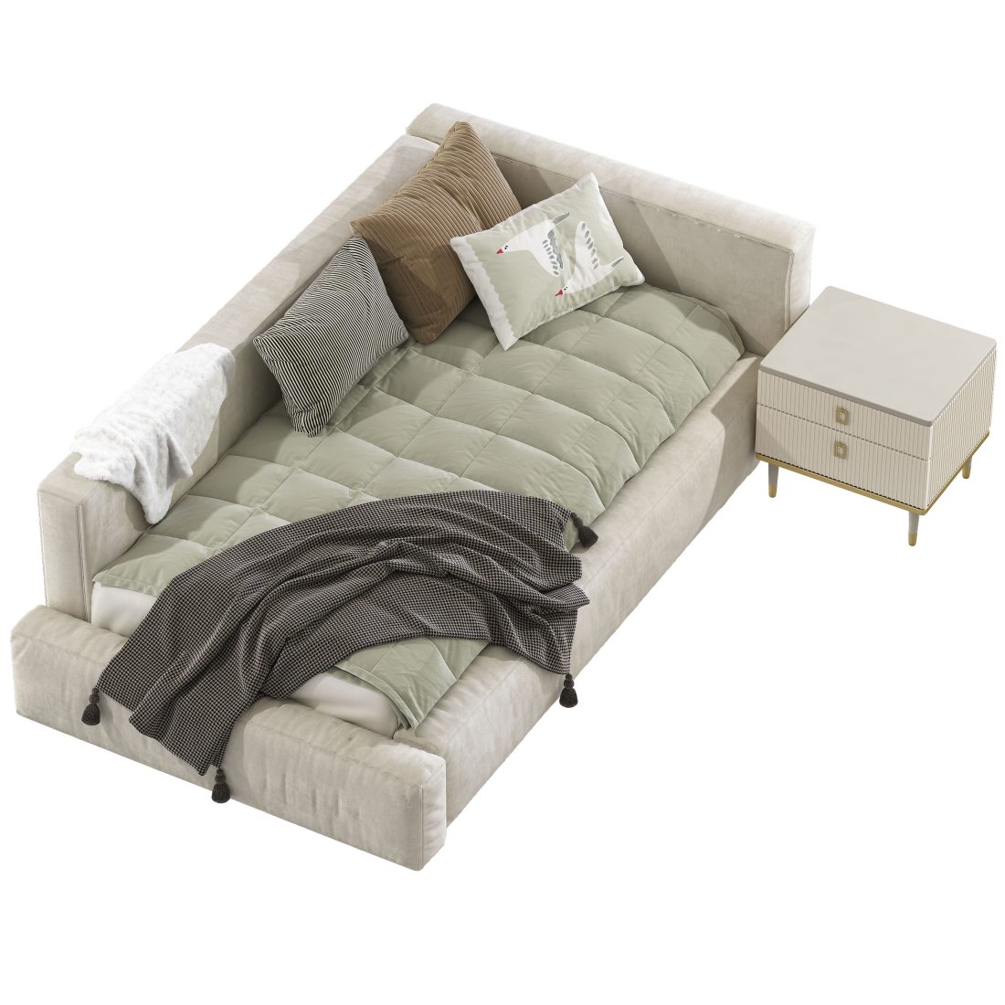 Set 248 Modern Style Sofa Bed - 3D Model for VRay, Corona