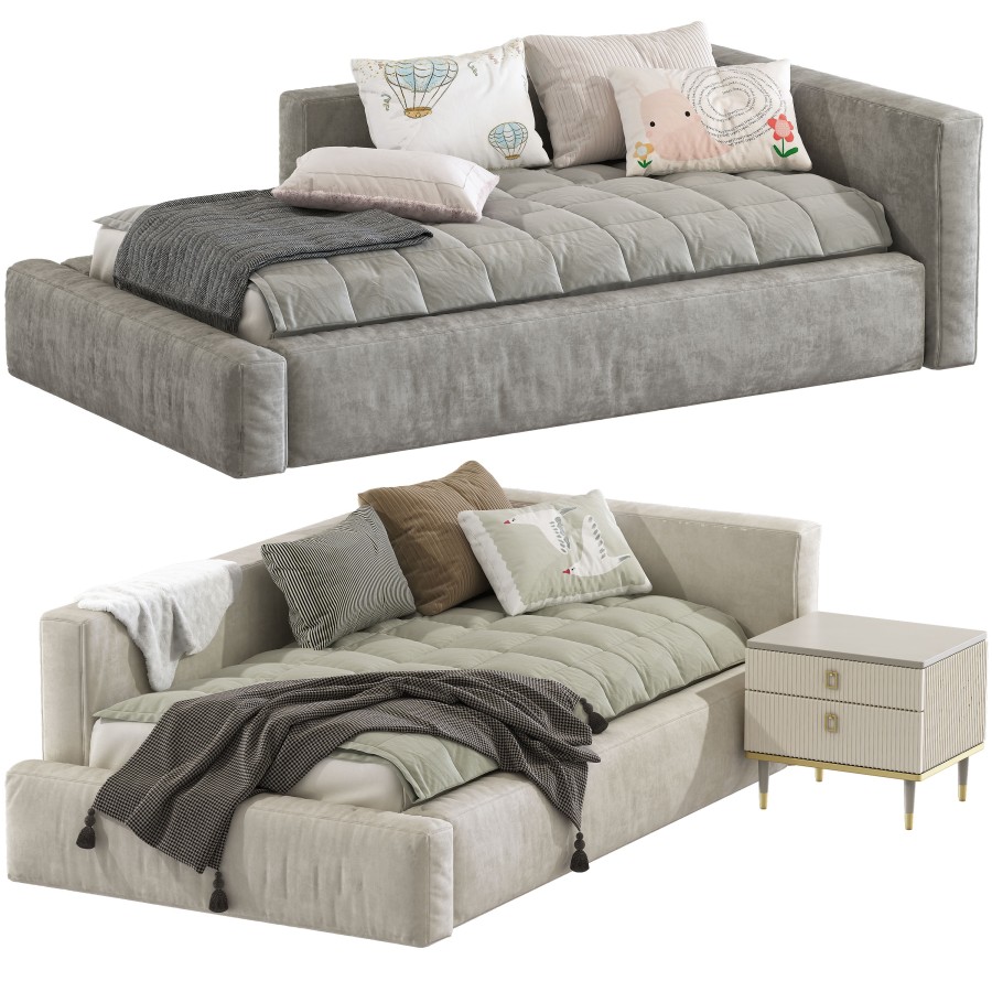 Set 248 Modern Style Sofa Bed - 3D Model for VRay, Corona