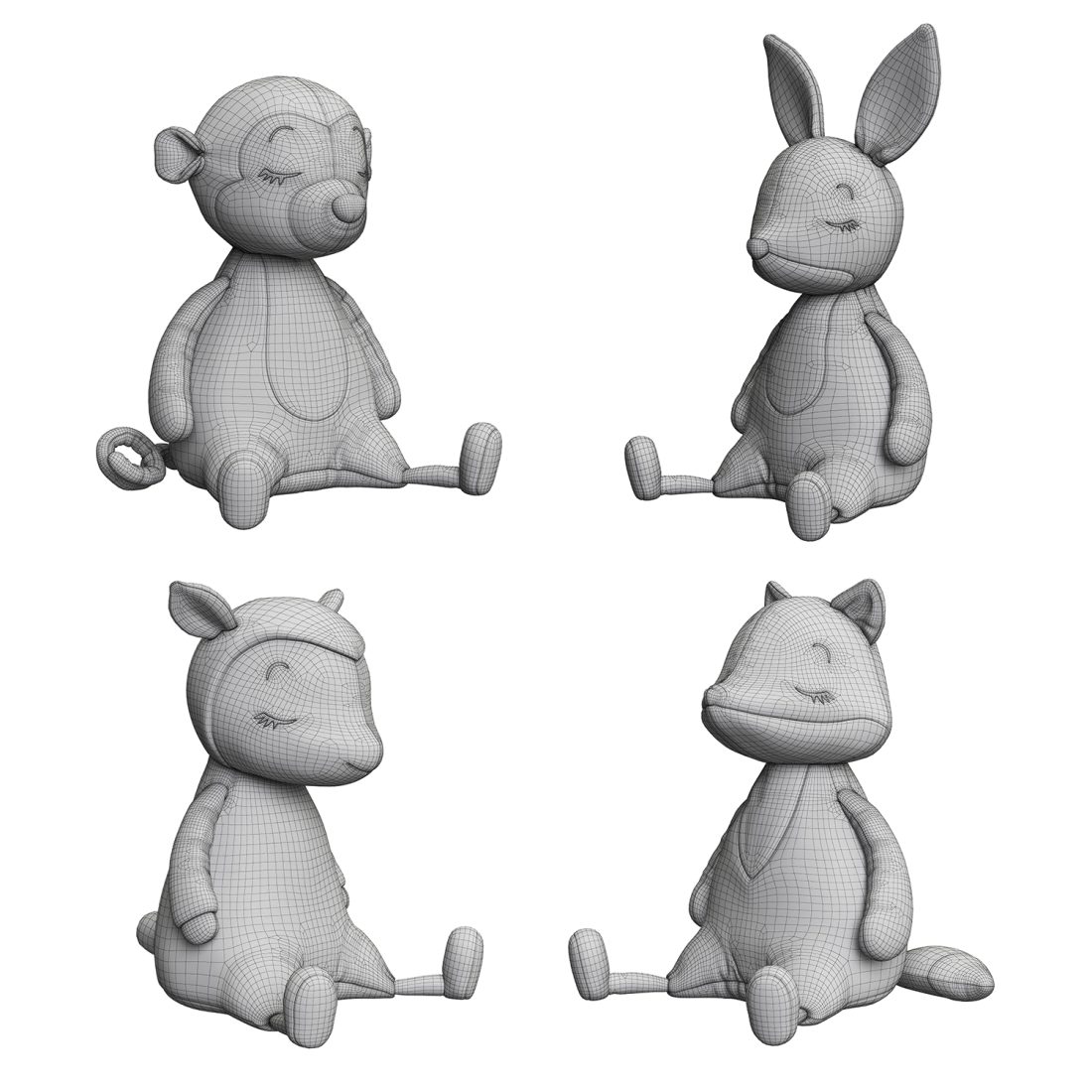 Plush Toys 20 - 3D Model for VRay, Corona