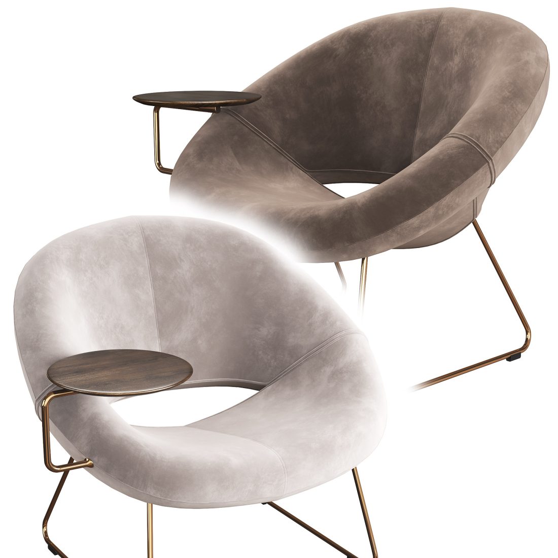 Lxr18 Armchair With Writing Tablet - 3D Model for VRay