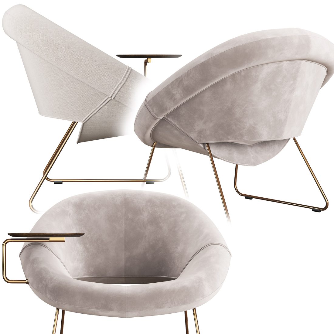 Lxr18 Armchair With Writing Tablet - 3D Model for VRay