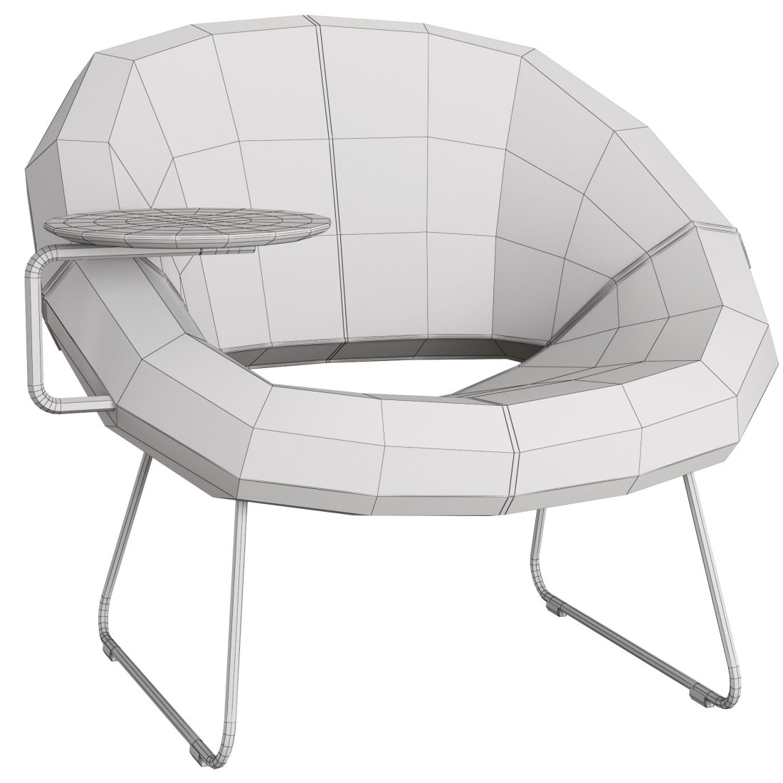 Lxr18 Armchair With Writing Tablet - 3D Model for VRay