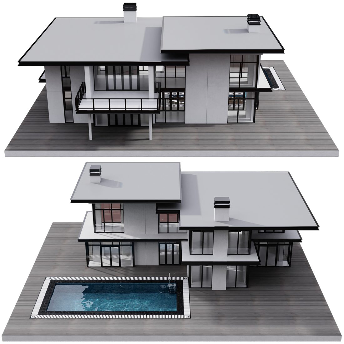Modern House No5 3D Model for VRay, Corona | CGMood
