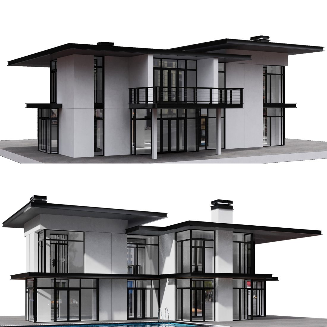 Modern House No5 3D Model for VRay, Corona | CGMood
