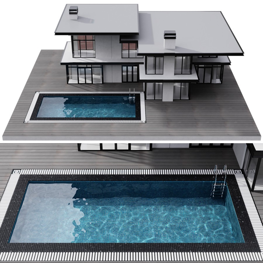 Modern House No5 3D Model for VRay, Corona | CGMood
