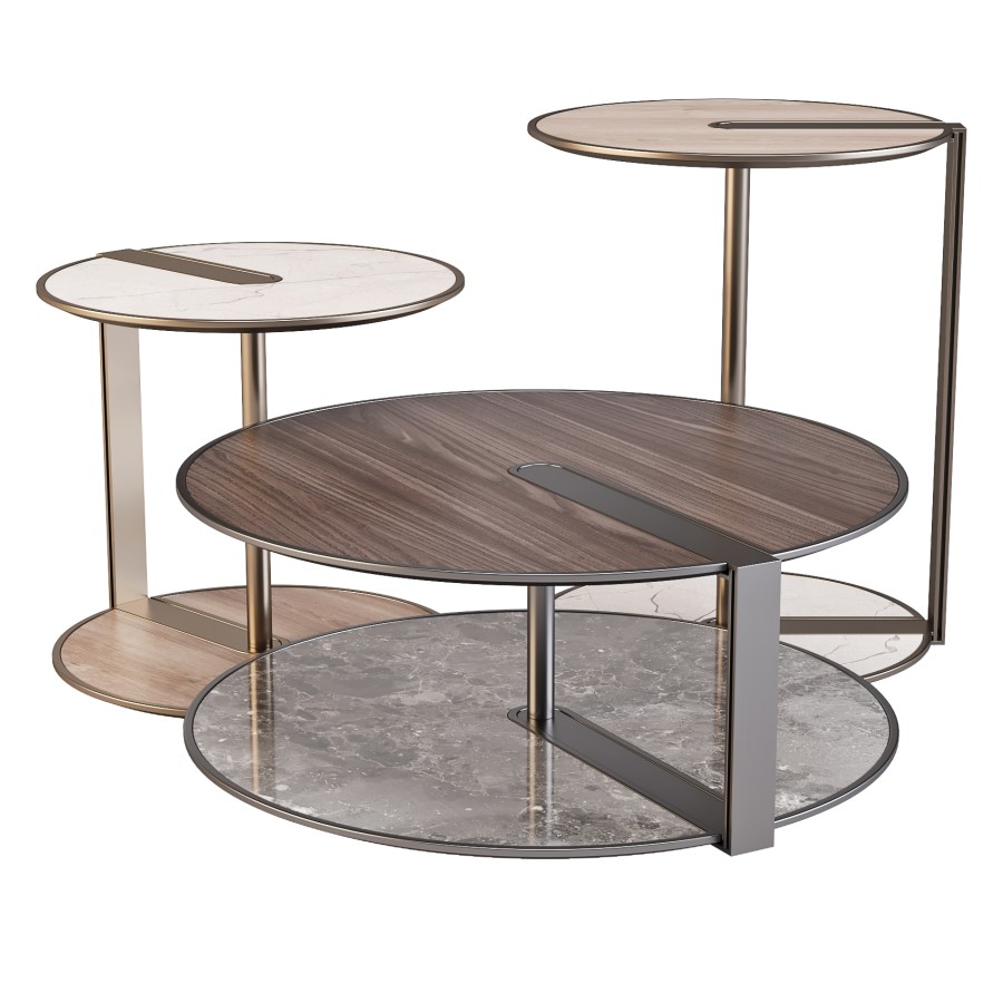 Giorgetti Meda: Clamp - Coffee And Side Tables - 3D Model for Corona