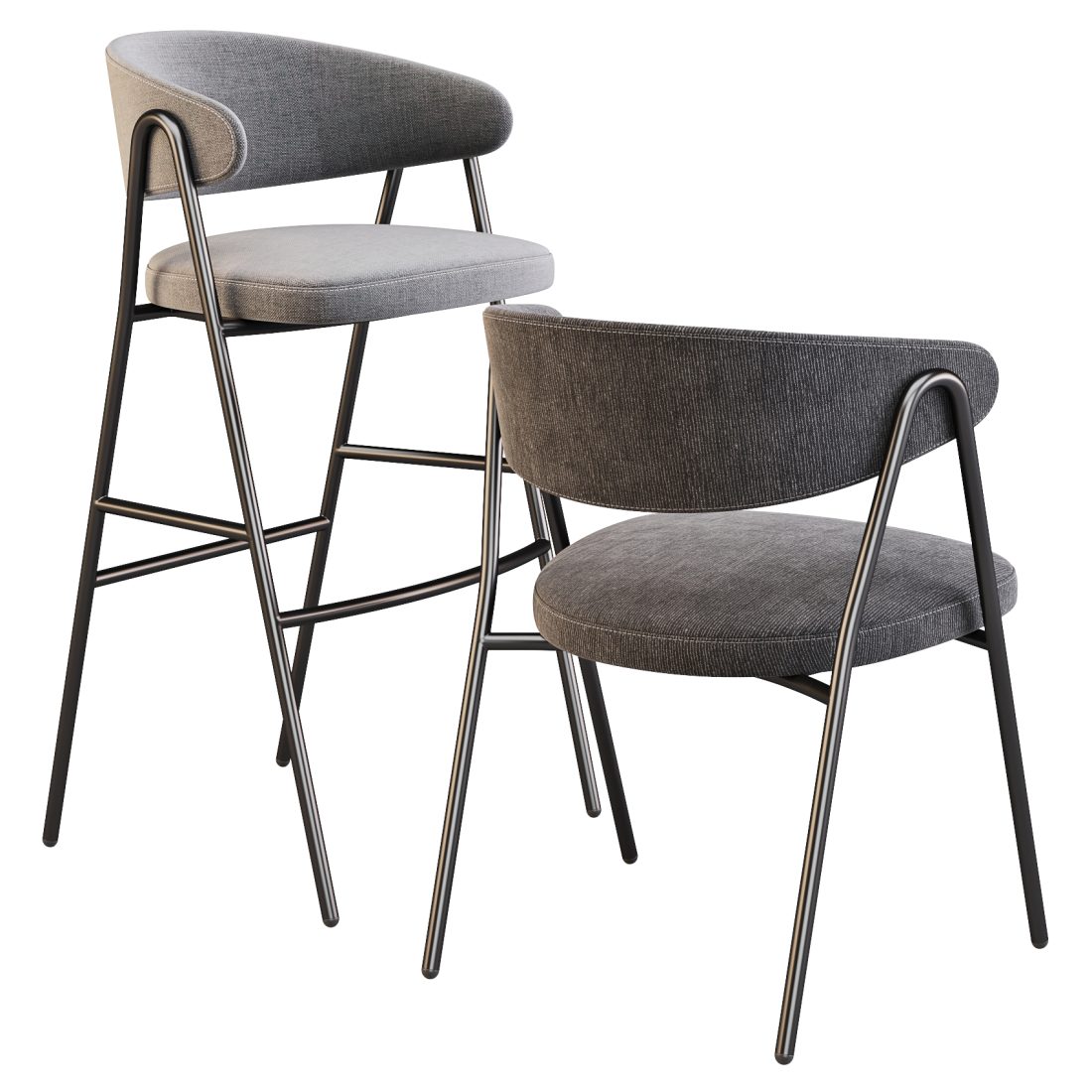 Parla: Chia - Dining Chair And Bar Stool - 3D Model for Corona
