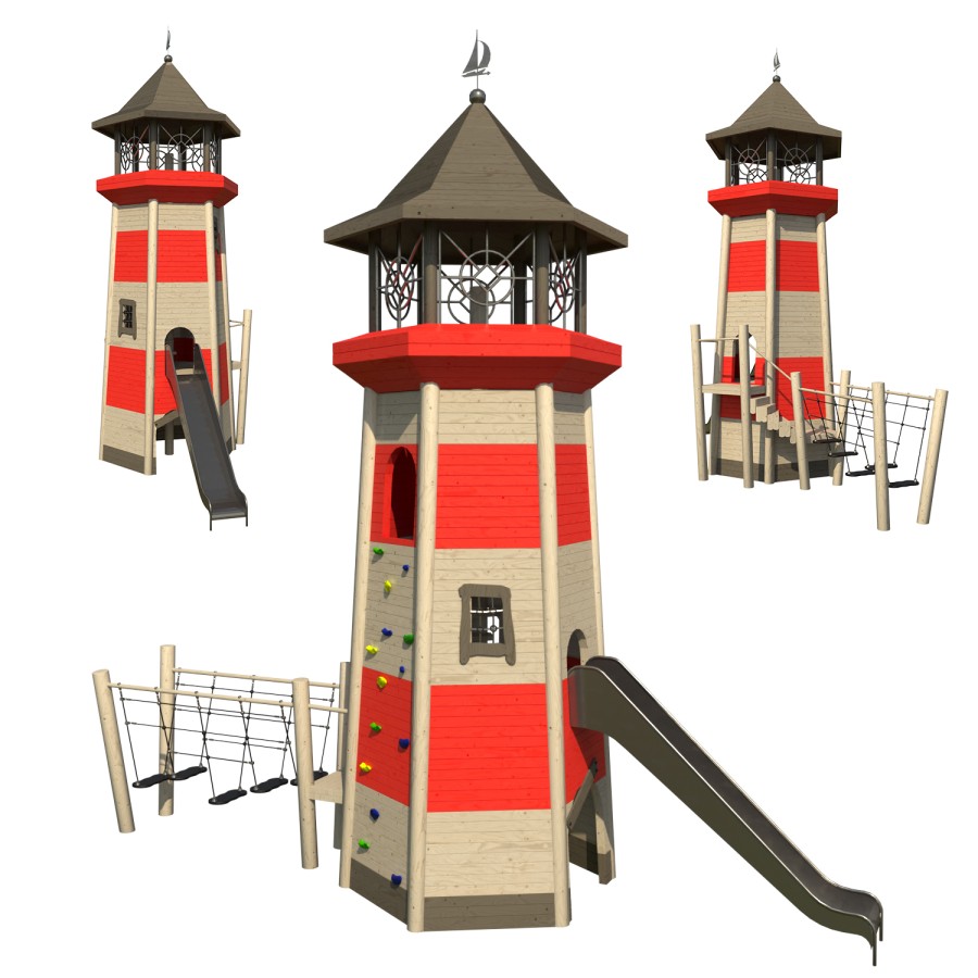 Game Complex Lighthouse - 3D Model for VRay, Corona