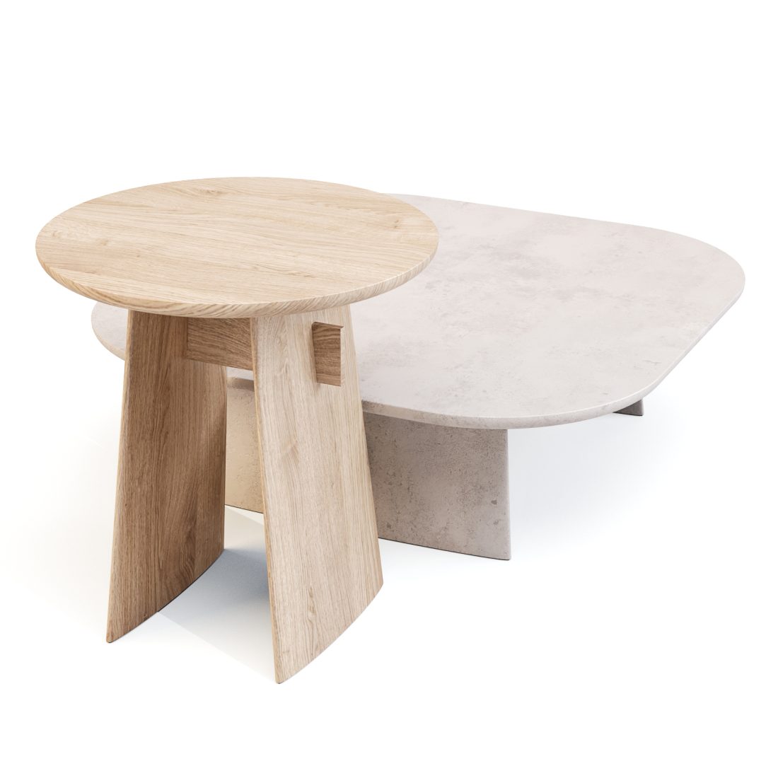 Natuzzi: Adam - Coffee And Side Tables - 3D Model for Corona