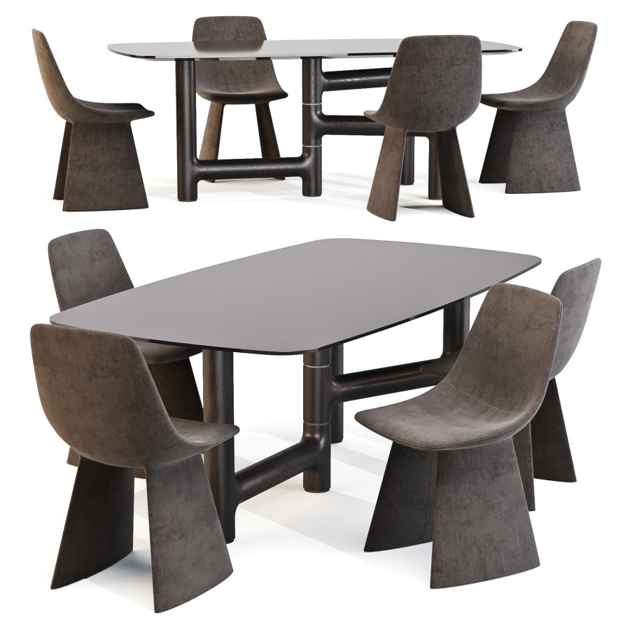 Bonaldo: Pivot Table And Agea Chair Set 02 3D Model for Corona | CGMood