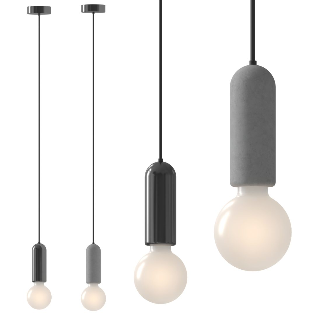 Beacon Lighting - Tetra 1 Light Pendant In Concret 3D Model for VRay ...