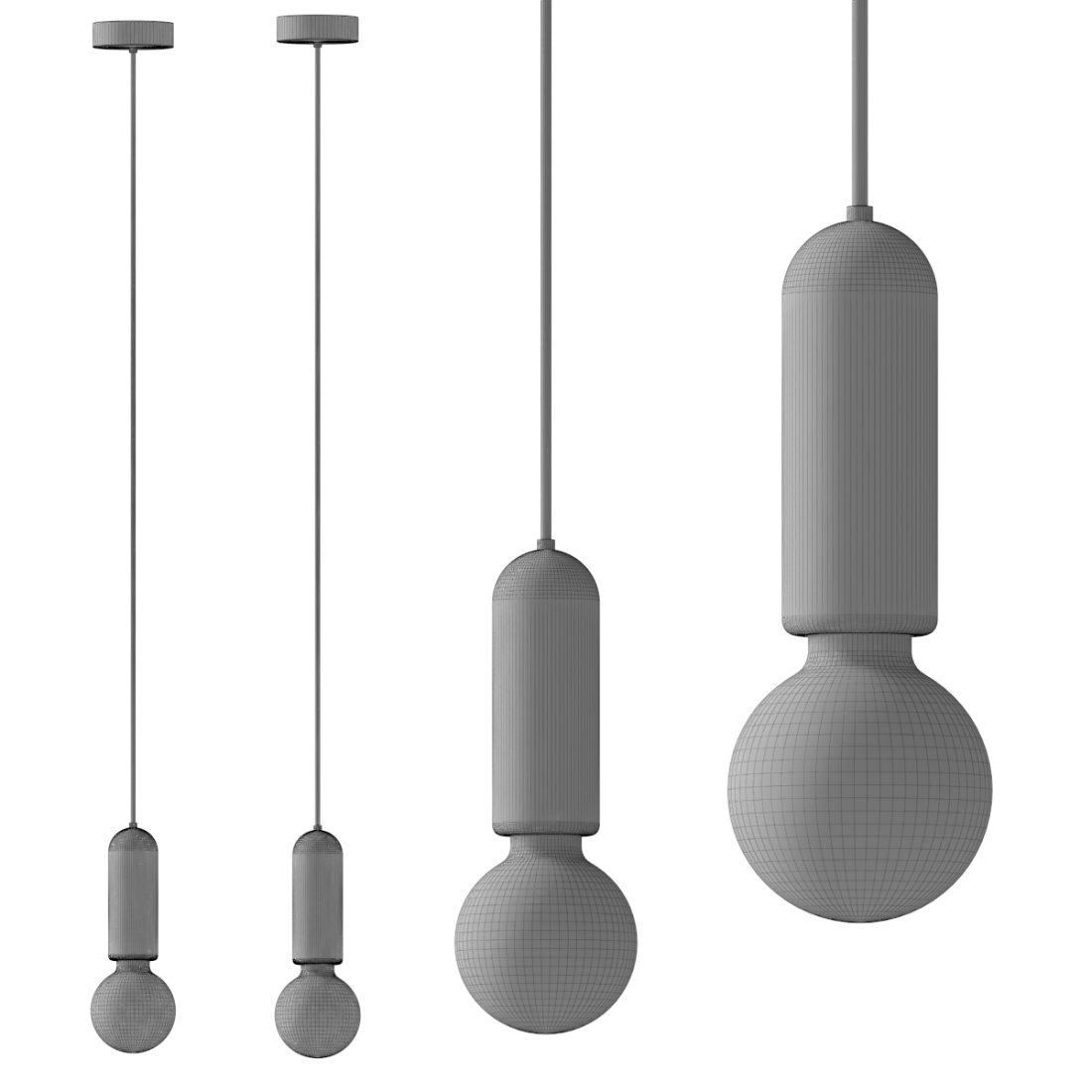 Beacon Lighting - Tetra 1 Light Pendant In Concret 3D Model for VRay ...