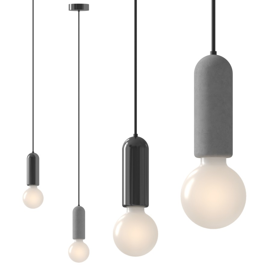 Beacon Lighting - Tetra 1 Light Pendant In Concret 3D Model for VRay ...