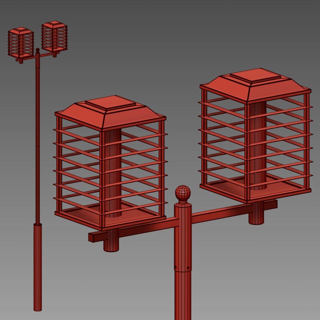 Street Park Lamp Post - 3D Model for FStorm, VRay, Corona