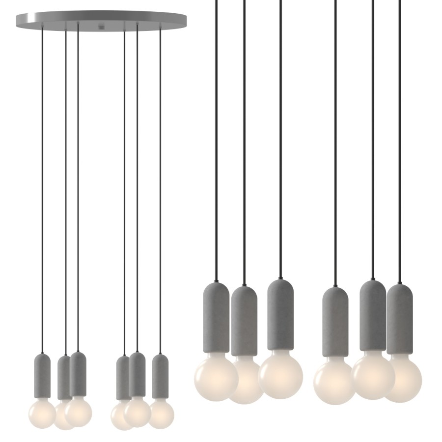 Beacon Lighting - Tetra 6 Light Pendant In Concret - 3D Model for VRay ...