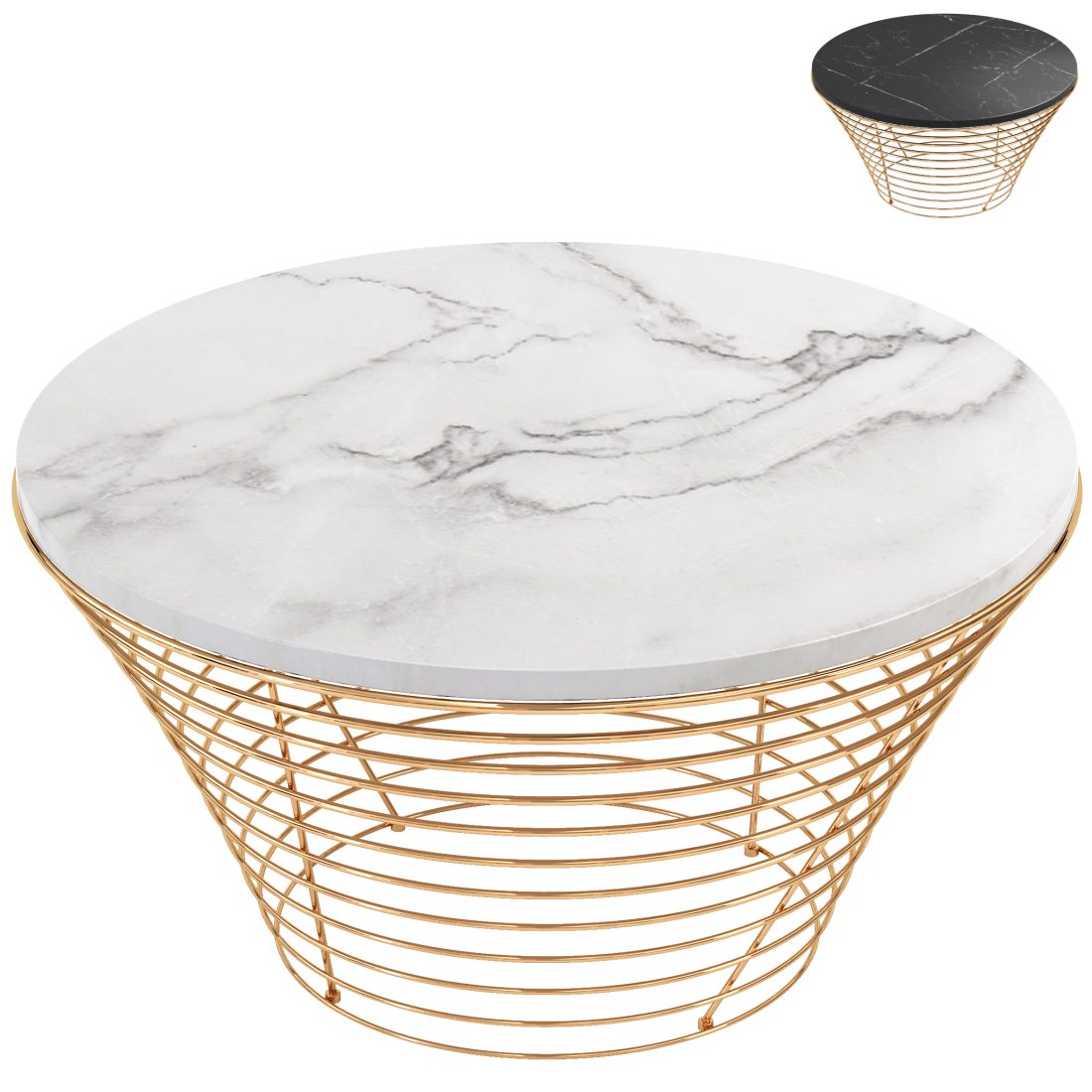 Badari Greg Golden Coffee Table - 3D Model for Corona