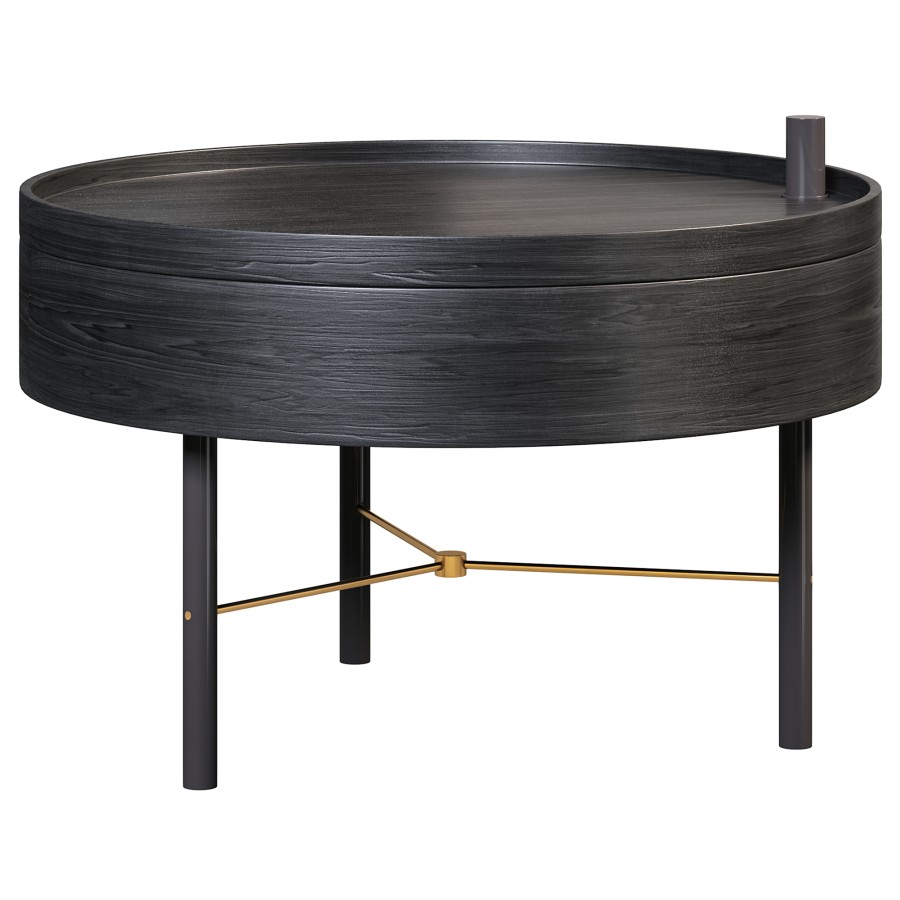 Modern Round Wood Rotating Tray Coffee Table By Ho - 3D Model for Corona