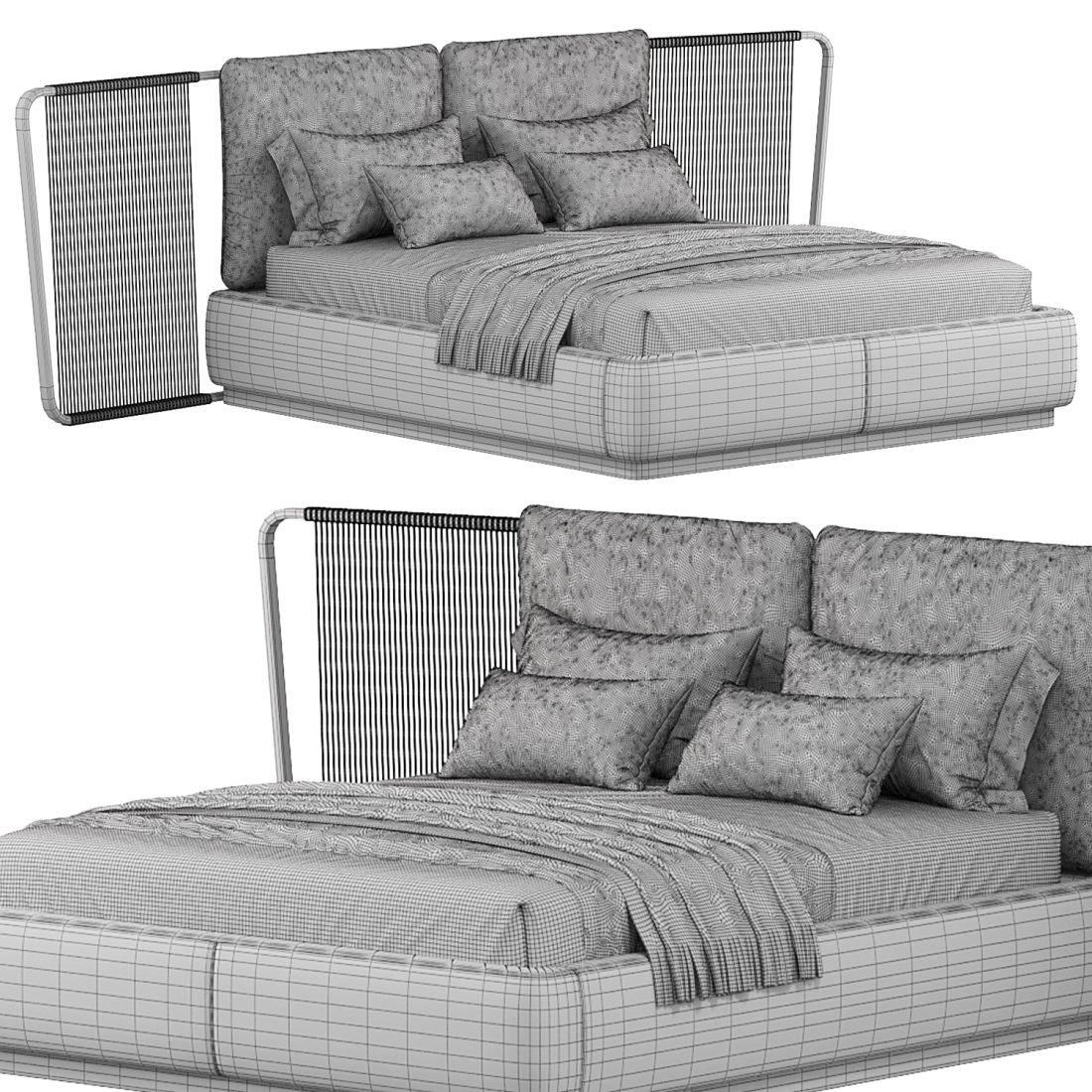 Alba Bed By Opera Contemporary - 3D Model for Corona