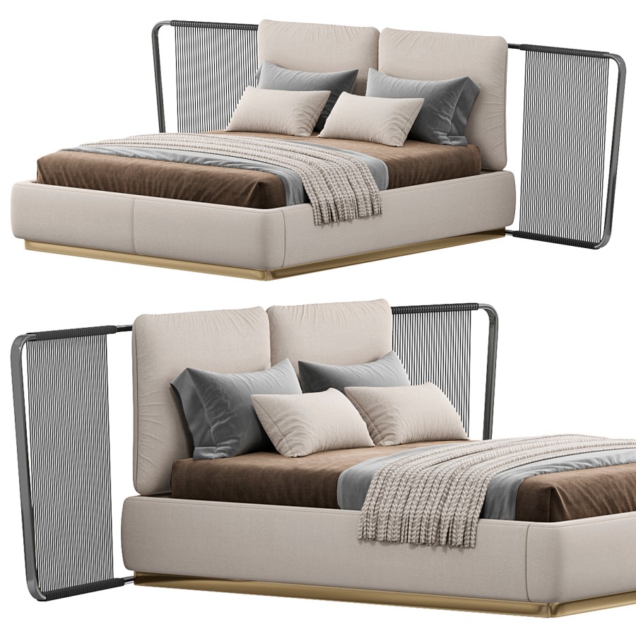 Alba Bed By Opera Contemporary - 3D Model for Corona