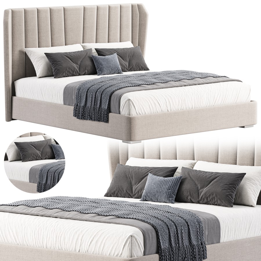 Bed With Bars Finish Matt Beige Lacquer By Neopoli 3D Model for Corona ...