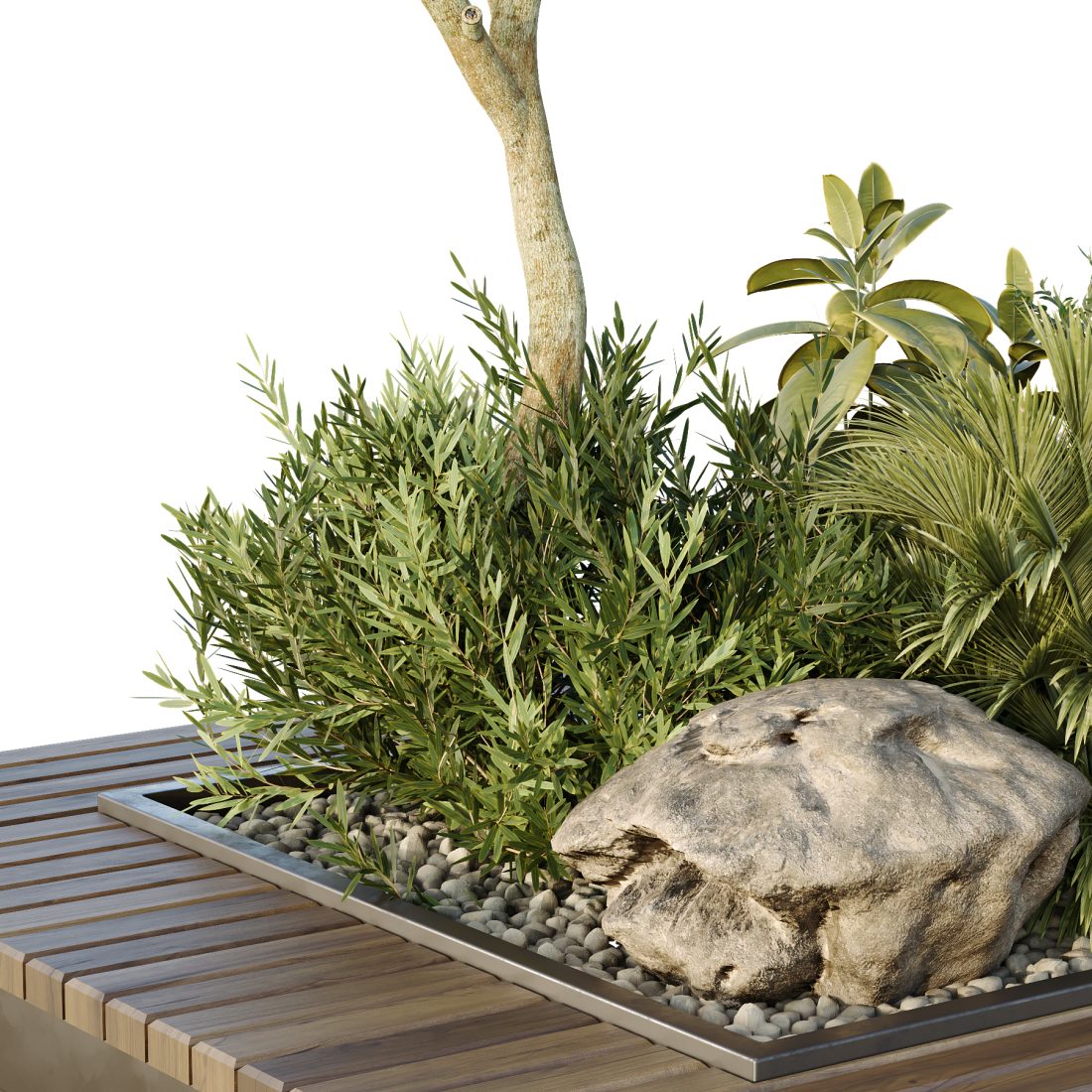 Hq Tree And Bush Garden Box Outdoor Vol 46 - 3D Model for VRay, Corona
