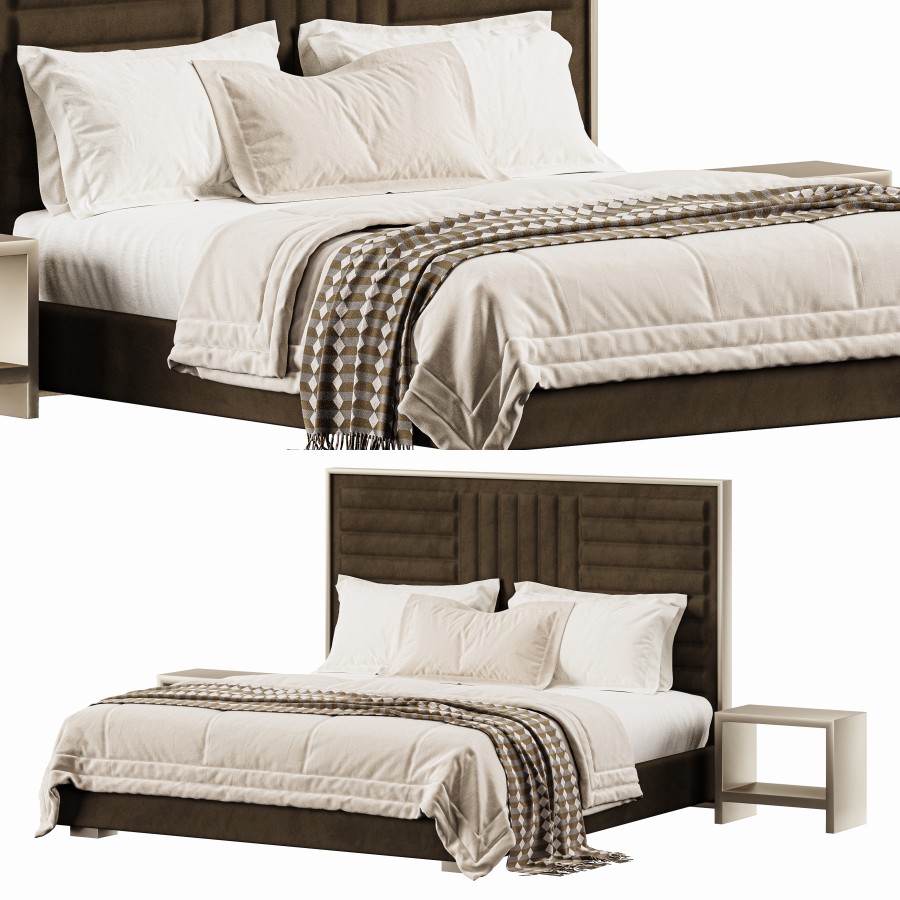 Mabel Bed, King, Antique Brass 3D Model for VRay, Corona | CGMood