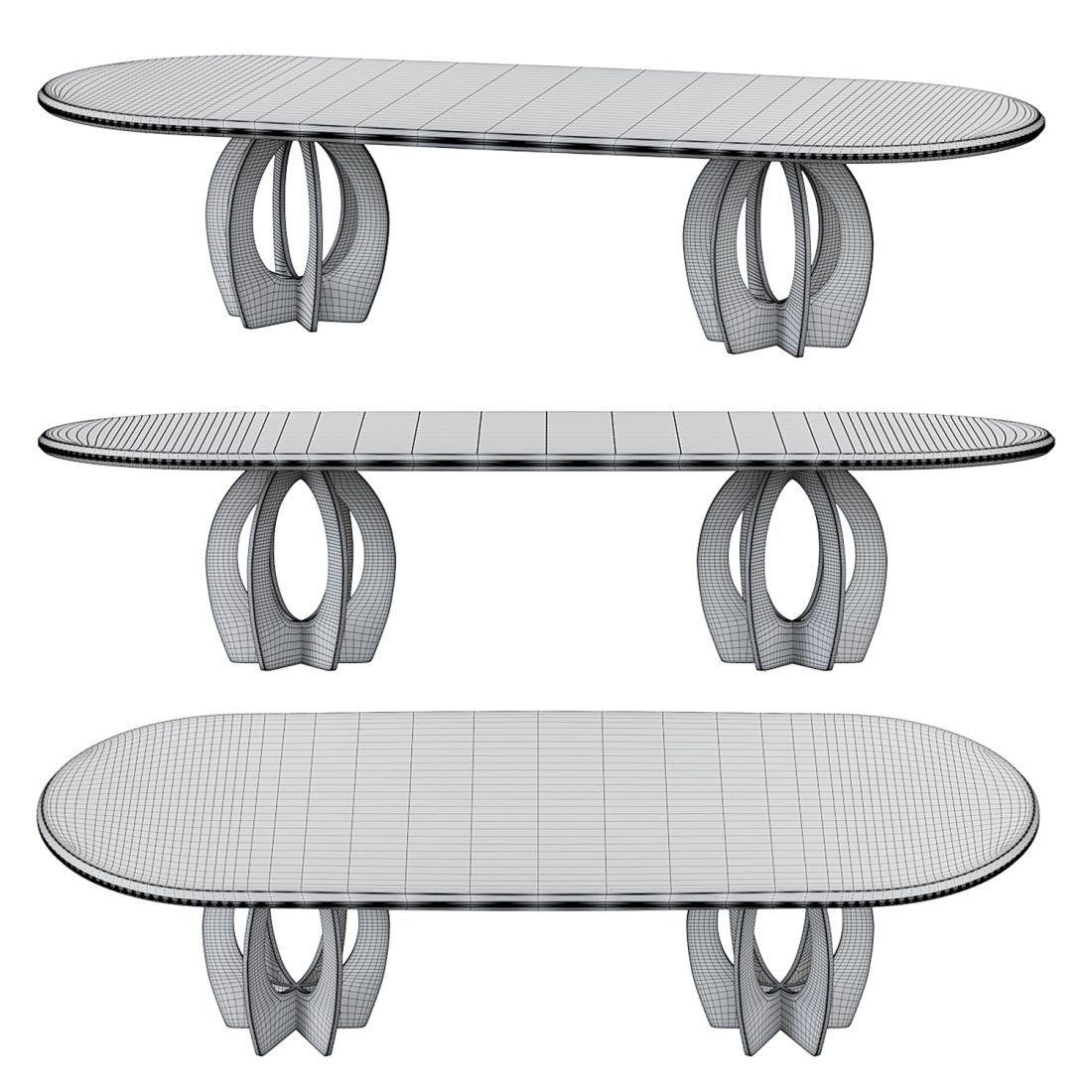 Boulder Oval Dining Table - 3D Model for Corona