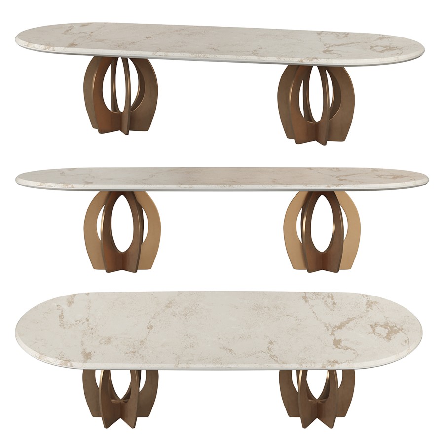 Boulder Oval Dining Table - 3D Model for Corona