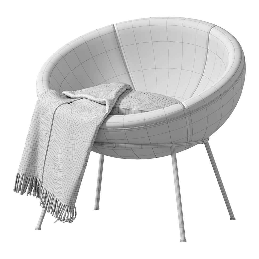 Bardis Bowl Chair Sand Nuance By Artemest - 3D Model for Corona