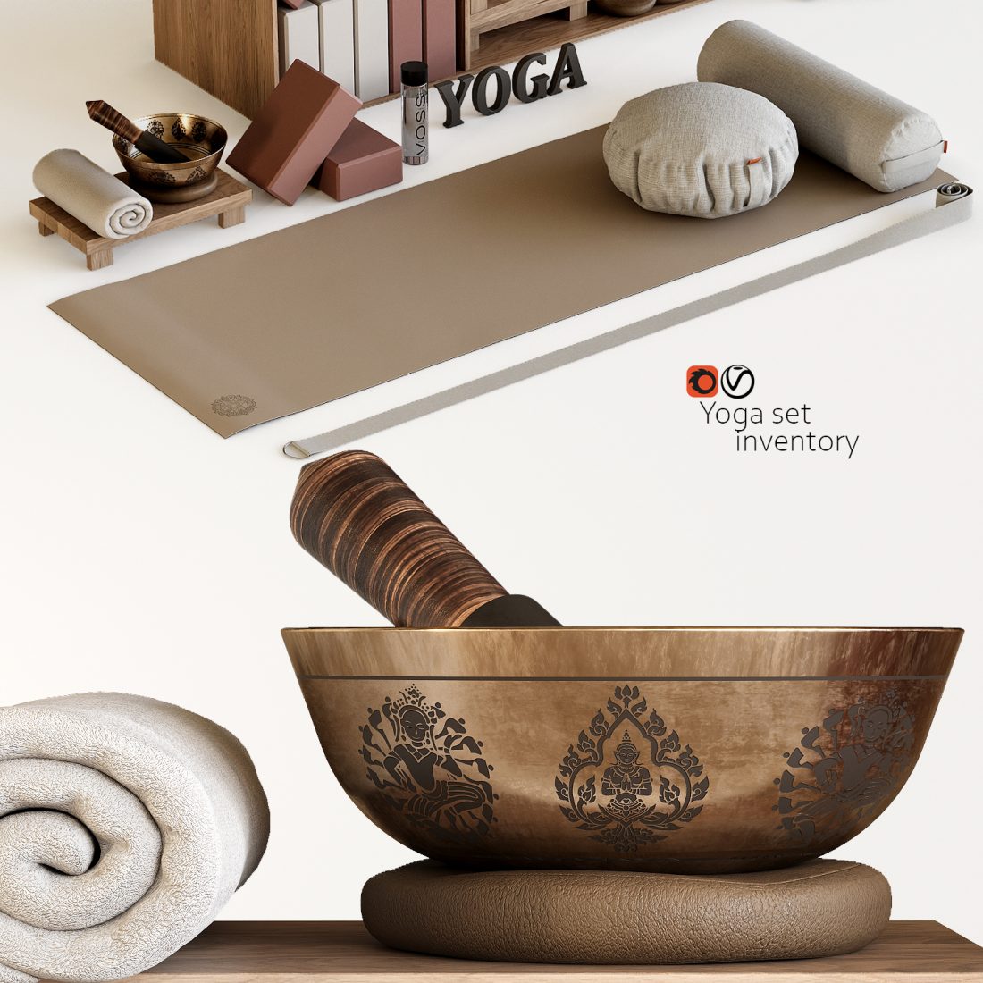 Yoga Inventory Set 3D Model for VRay, Corona | CGMood