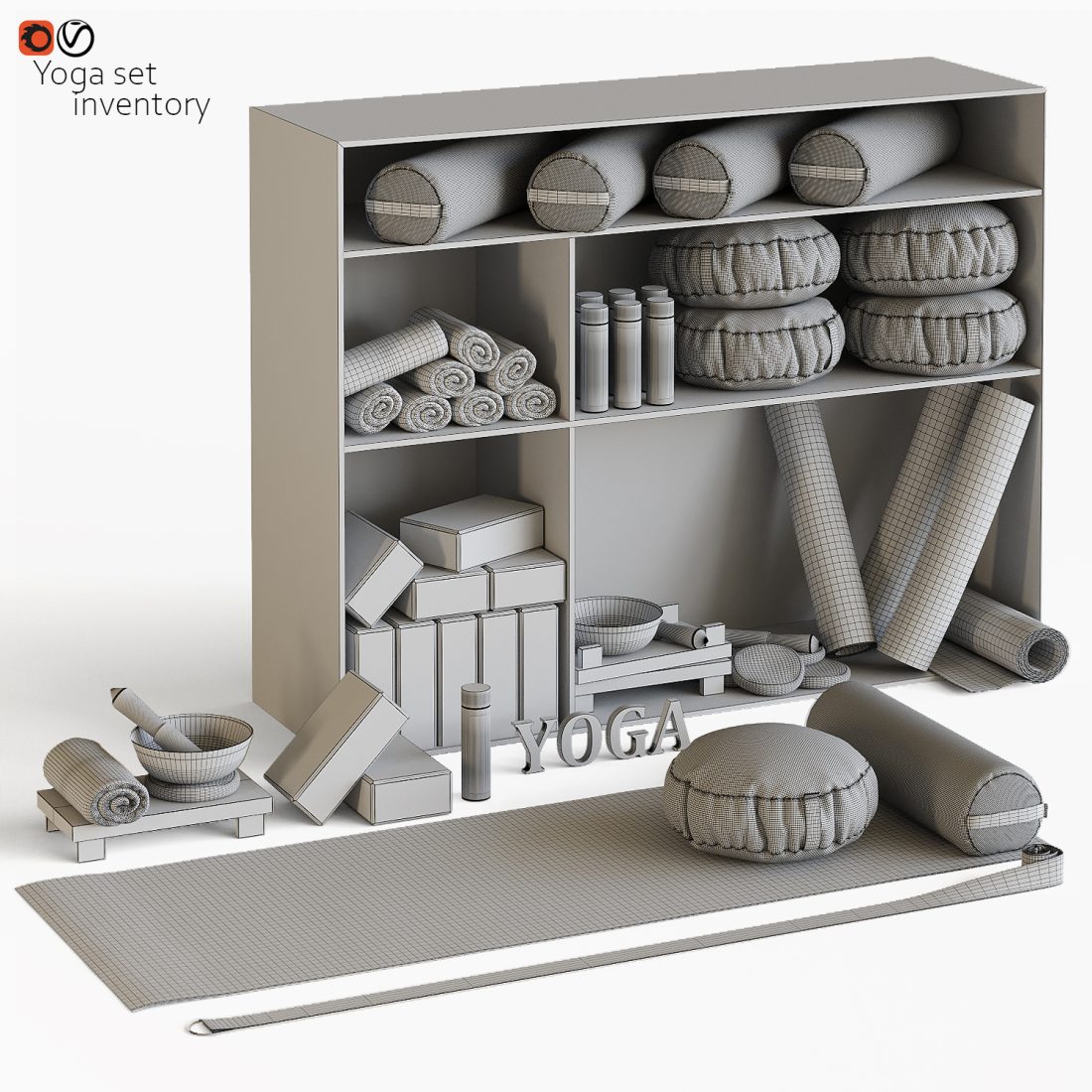 Yoga Inventory Set 3D Model for VRay, Corona | CGMood
