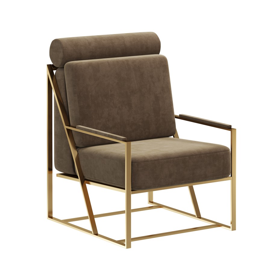 Golden Armchair Marize X Badari By Artemest - 3D Model for Corona