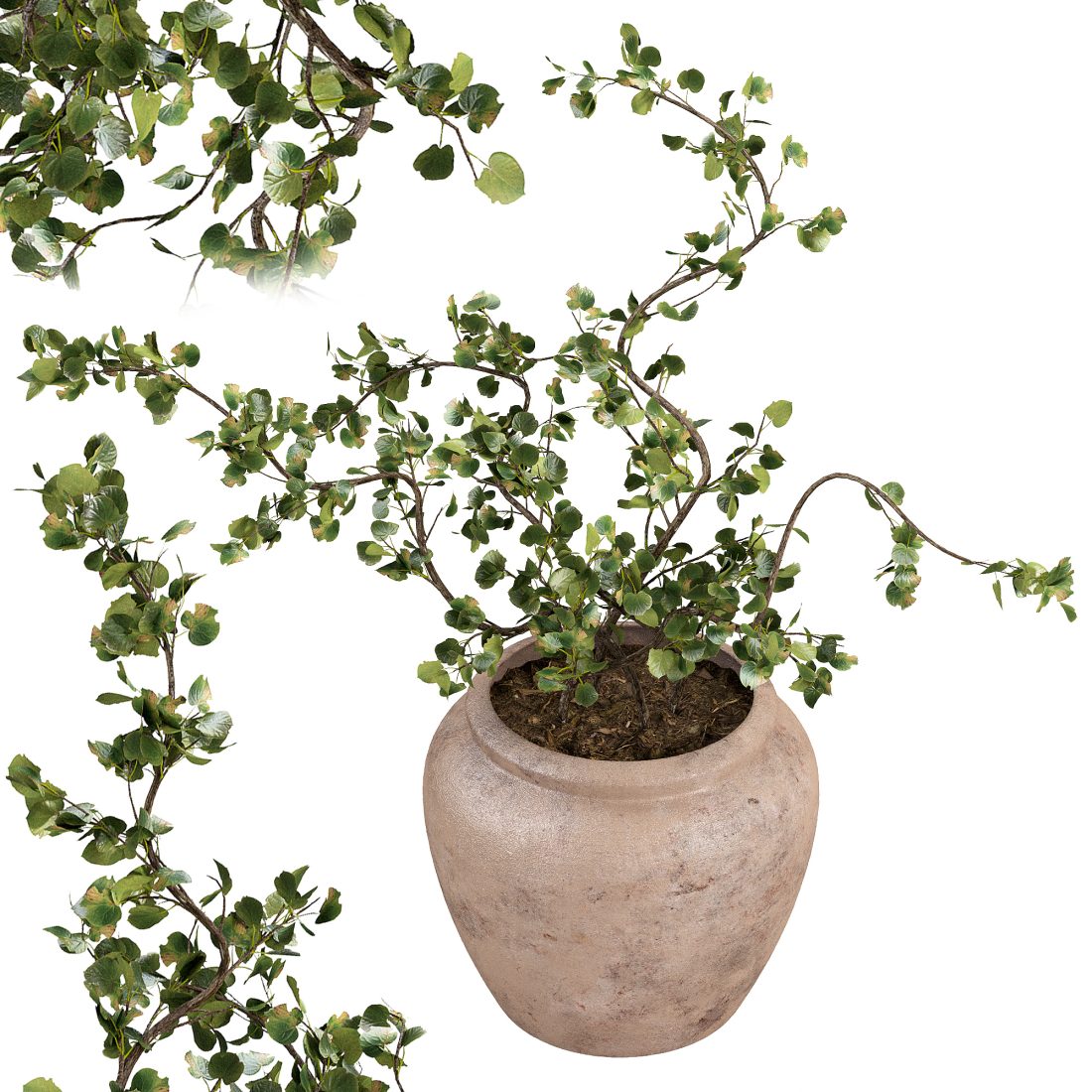 Faux Potted Wire Netting Bush Plant - 3D Model for Corona