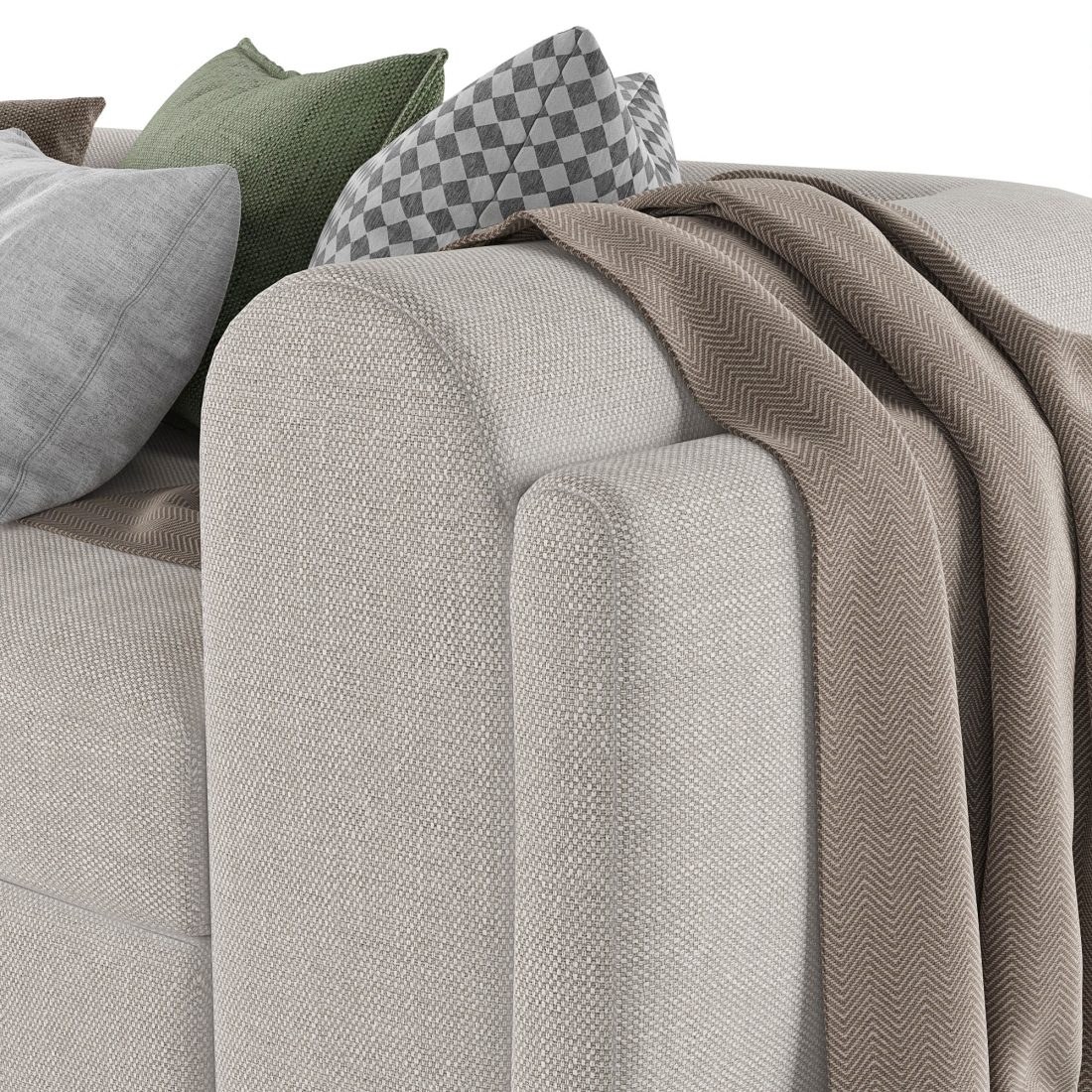 Eileen Sofa 3 Seater - 3D Model for VRay, Corona