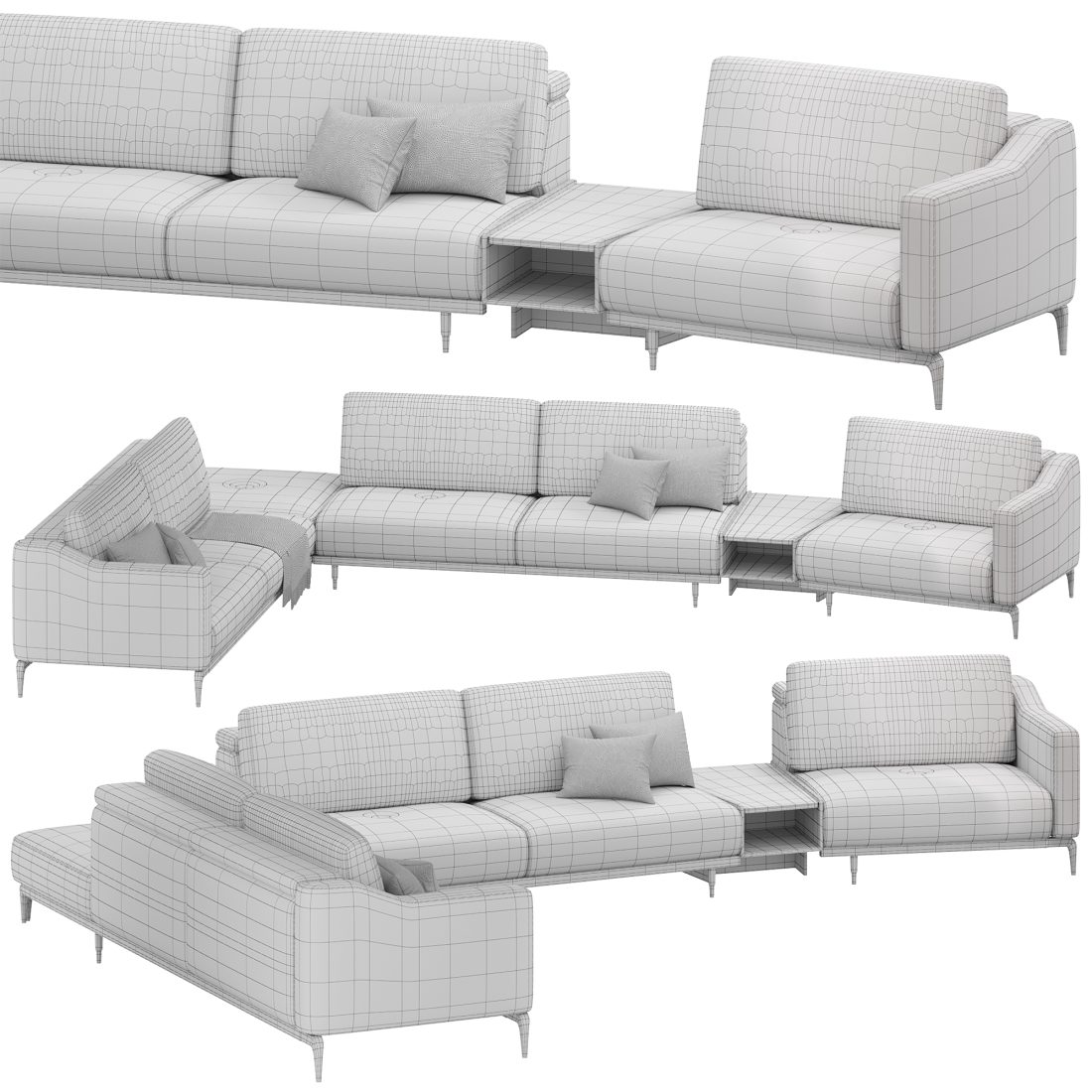 Milda Chaise Sofa By Lazzoni - 3D Model for Corona