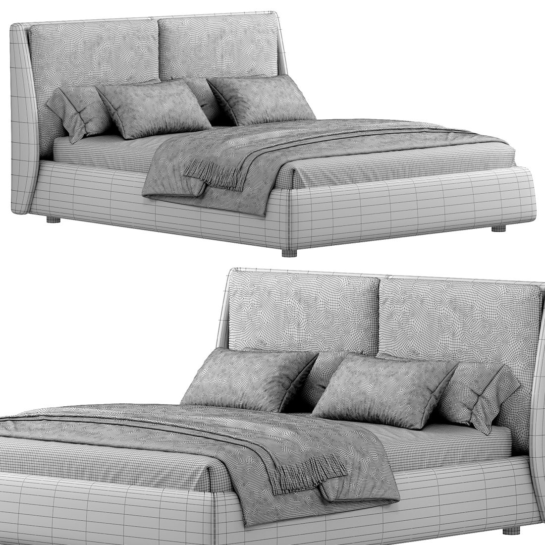 Bend Bed By Ditreitalia - 3D Model for Corona
