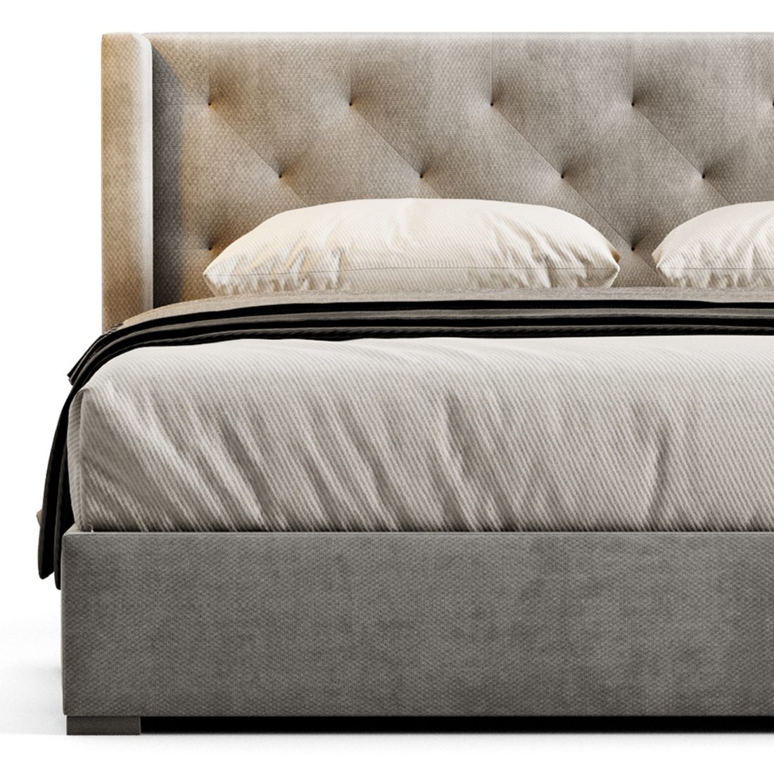 Rh Diamond-tufted Shelter Bed - 3D Model for Corona