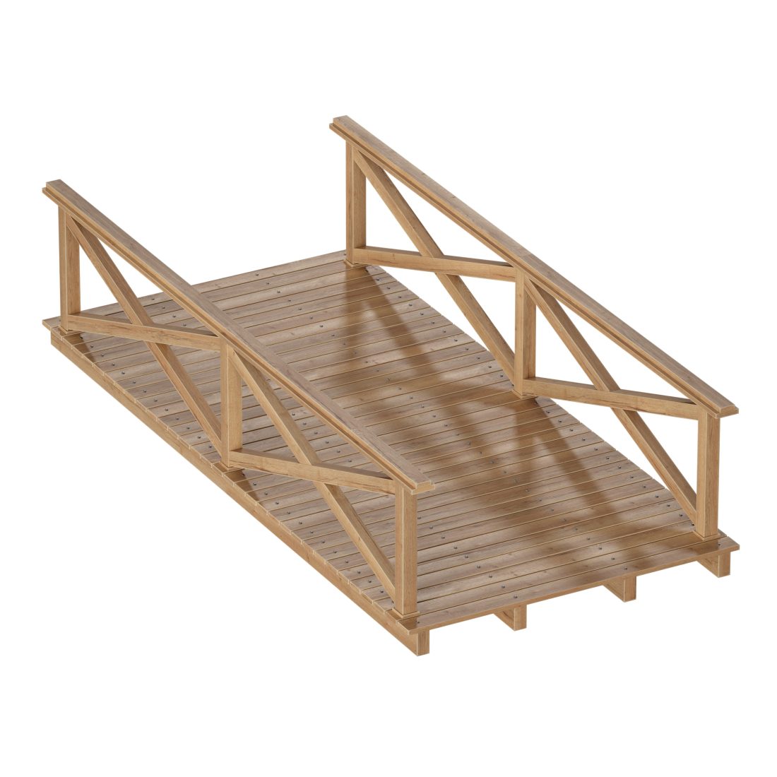 Wooden Plank Arch Bridge 3D Model for FStorm, VRay, Corona | CGMood