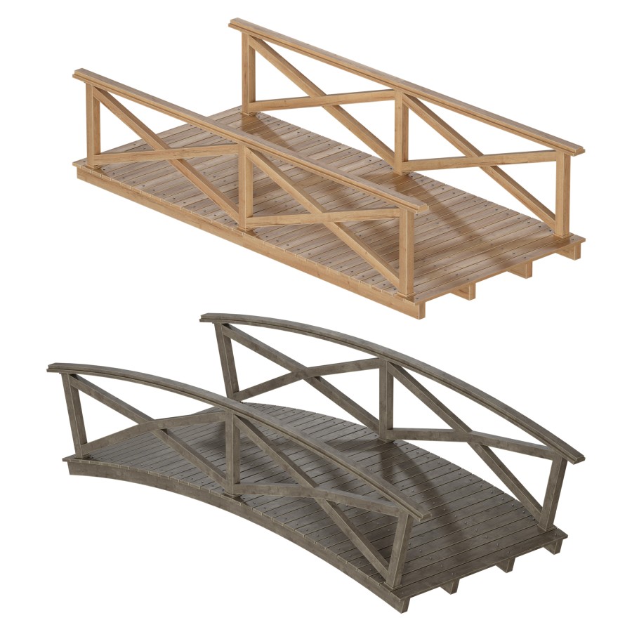 Wooden Plank Arch Bridge 3D Model for FStorm, VRay, Corona | CGMood