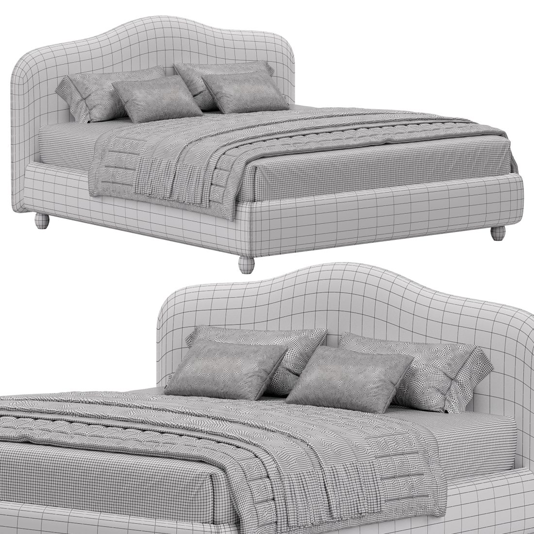 Medea H.28 Bed By Twils - 3D Model for Corona