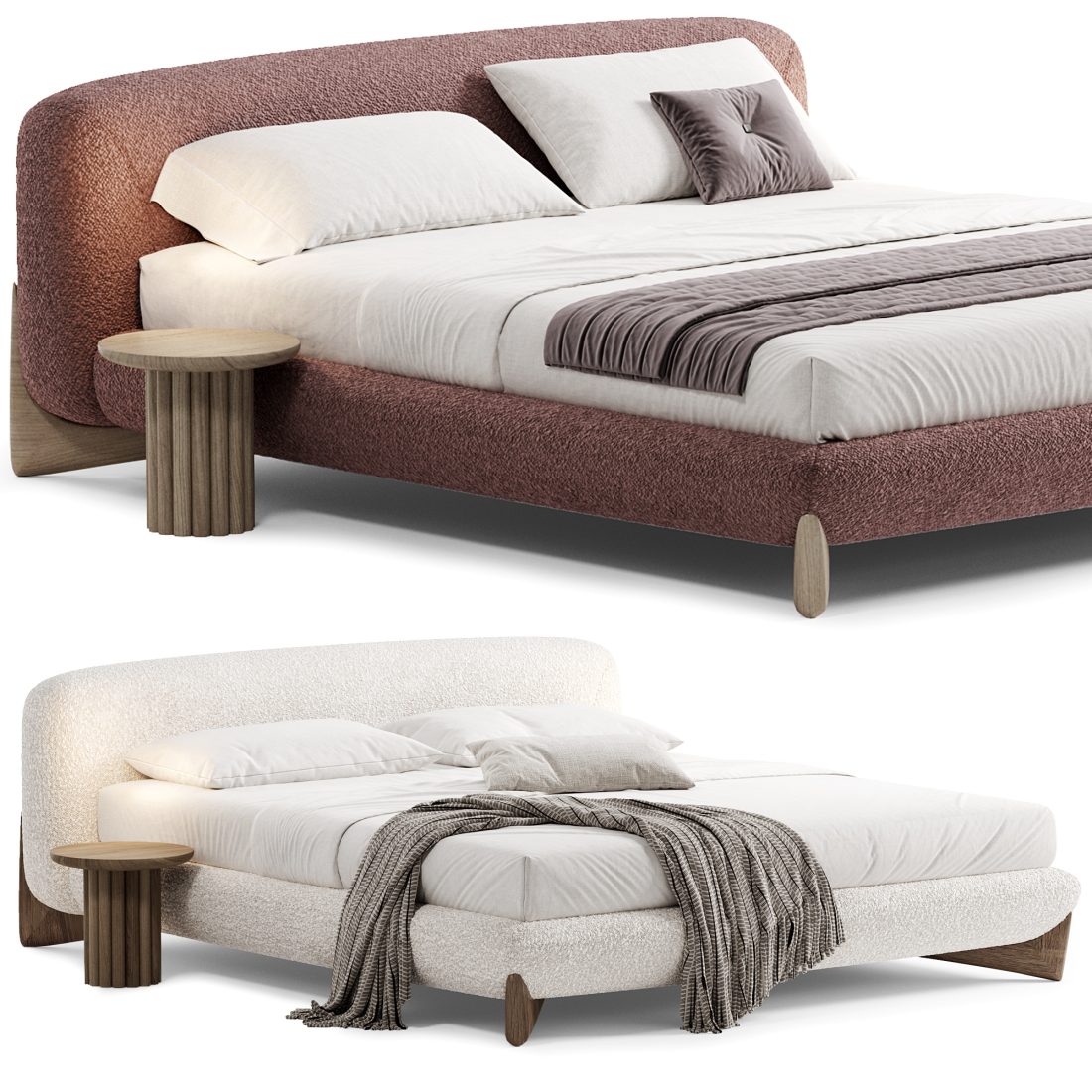 Softbay Double Bed By Porada - 3D Model for Corona