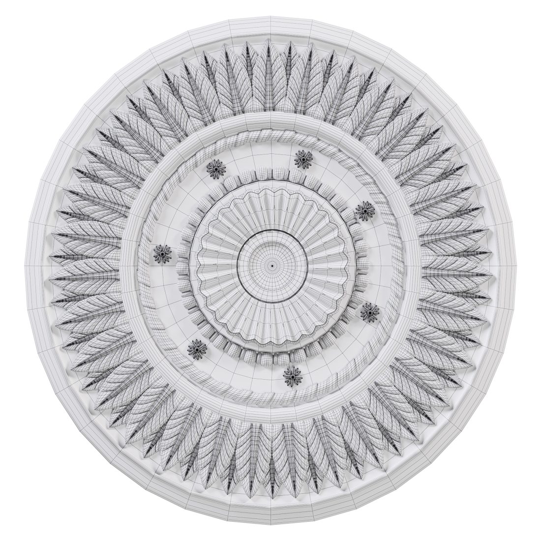 Corinna Medallion 33 In White Finish By Macys - 3D Model for Corona