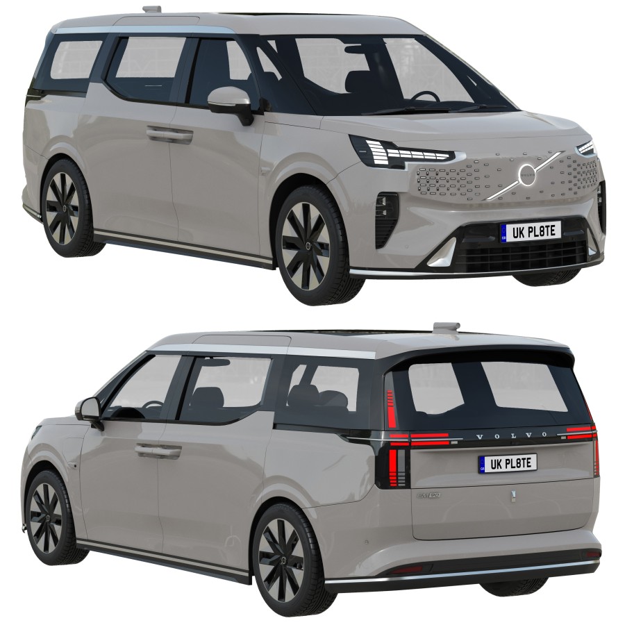 Volvo EM90 - 3D Model for VRay