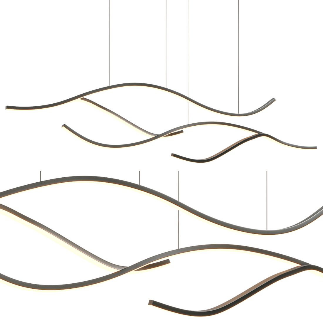 Louise Modern Wave Pendant Light - 3D Model for Corona