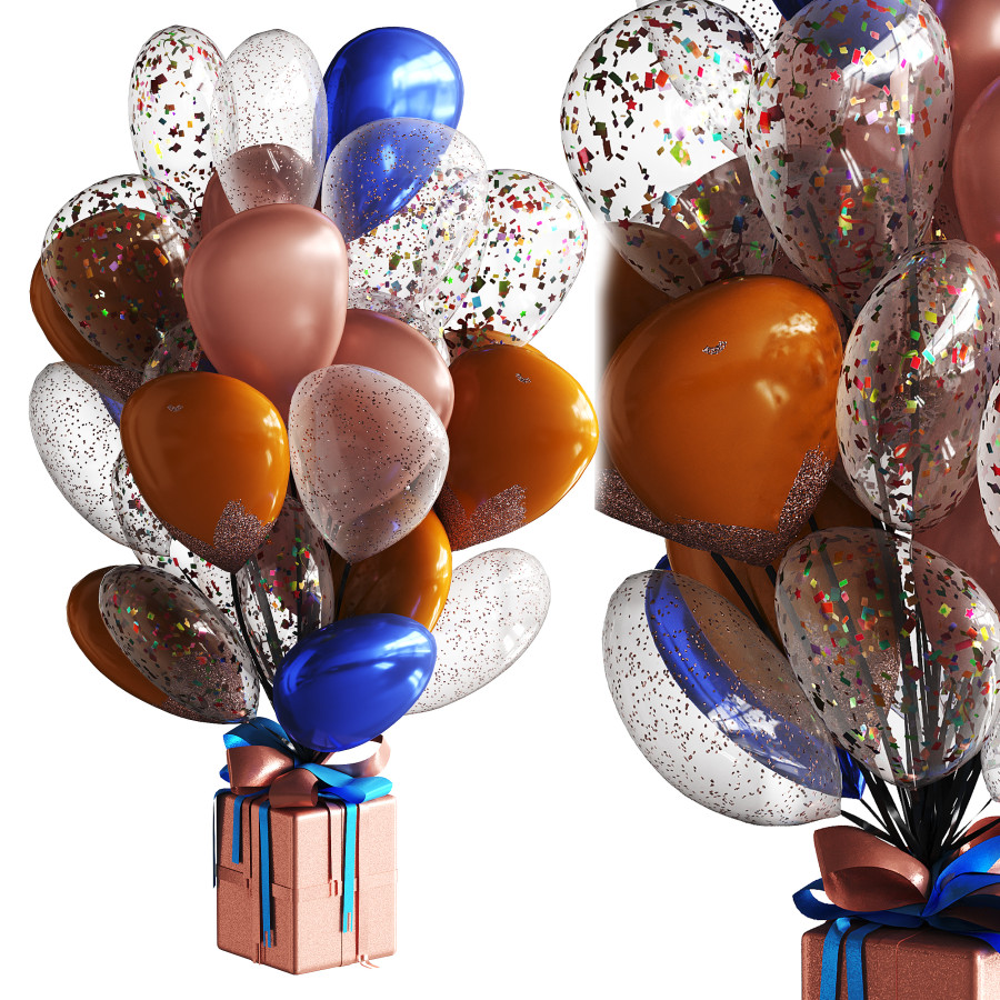 Beautiful Elegant Balloons - 3D Model for VRay, Corona