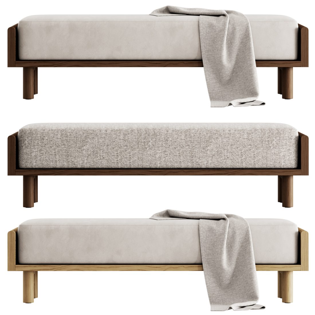 Helm Upholstered Bench By The Citizenry 3D Model for VRay | CGMood