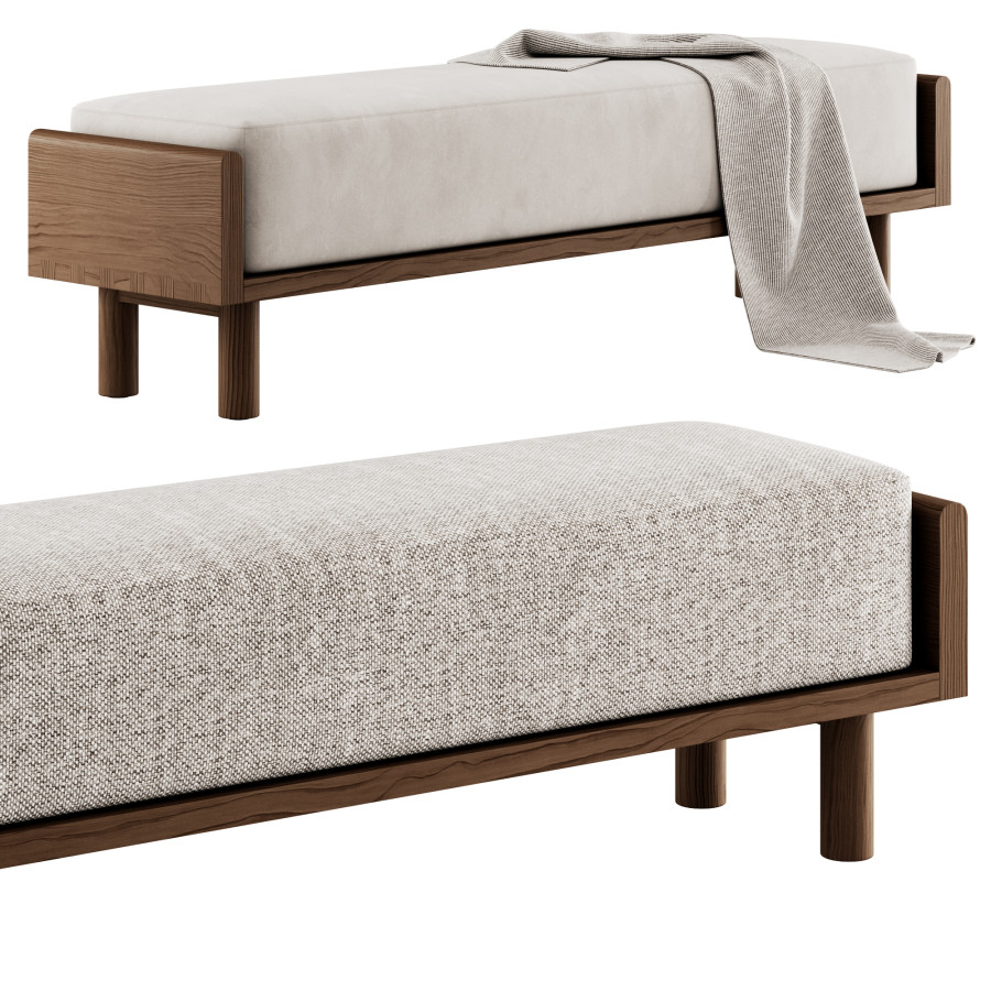 Helm Upholstered Bench By The Citizenry 3D Model for VRay | CGMood