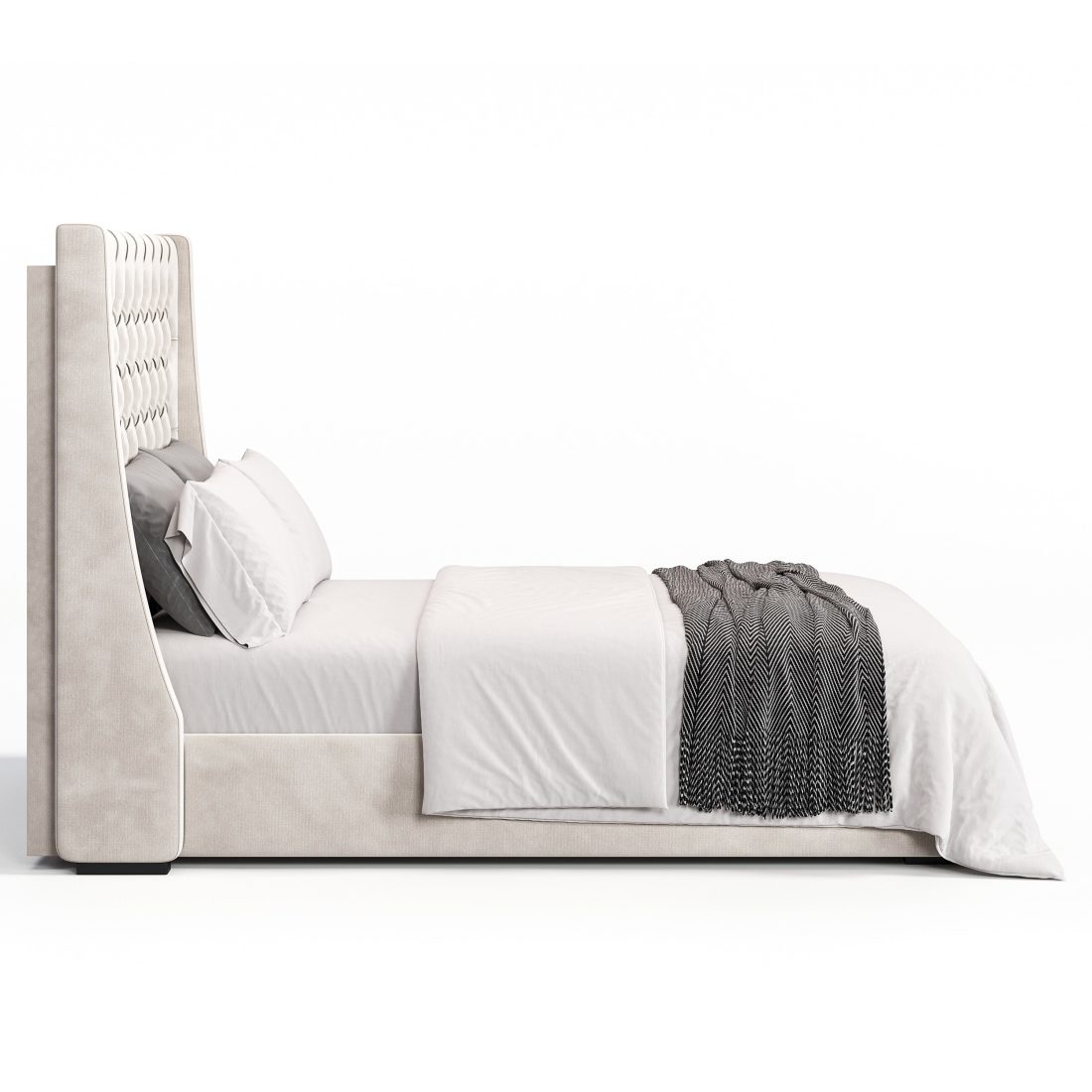 Barron Beds Zoya Grandeur Curved Wingback Bed - 3D Model for VRay, Corona