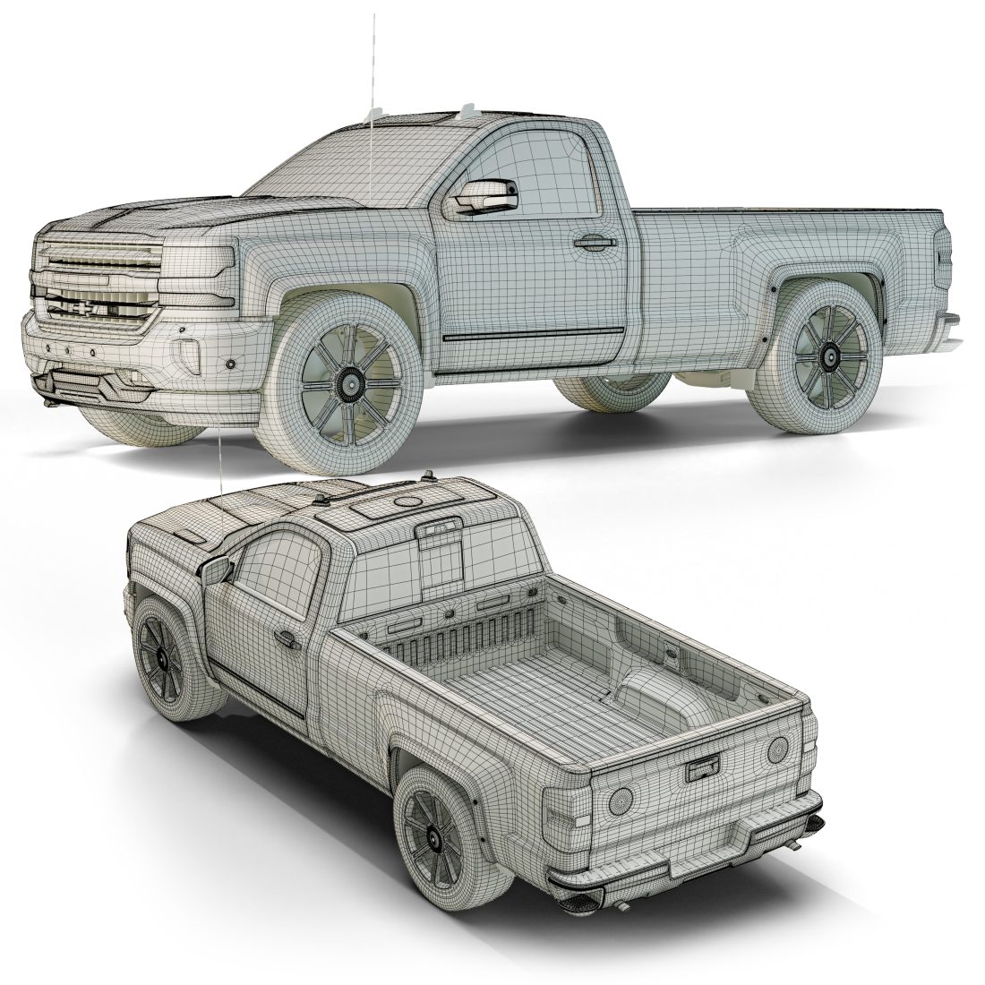 Chevrolet Silverado Lt Rigged - 3D Model for
