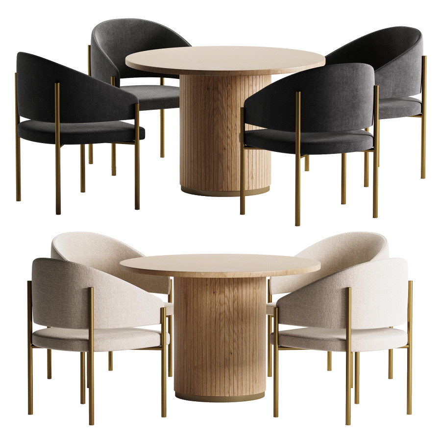 Solana Dining Chair Chelsea Table - 3D Model for Corona